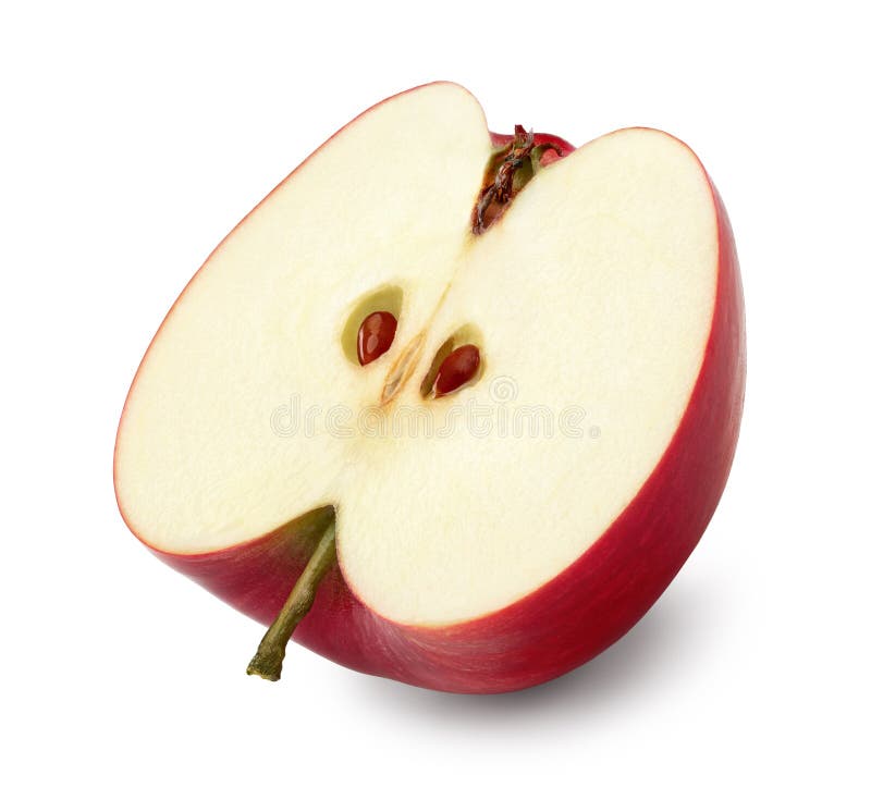 Half of Red Apple Isolated on White Background. Clipping Path Stock ...