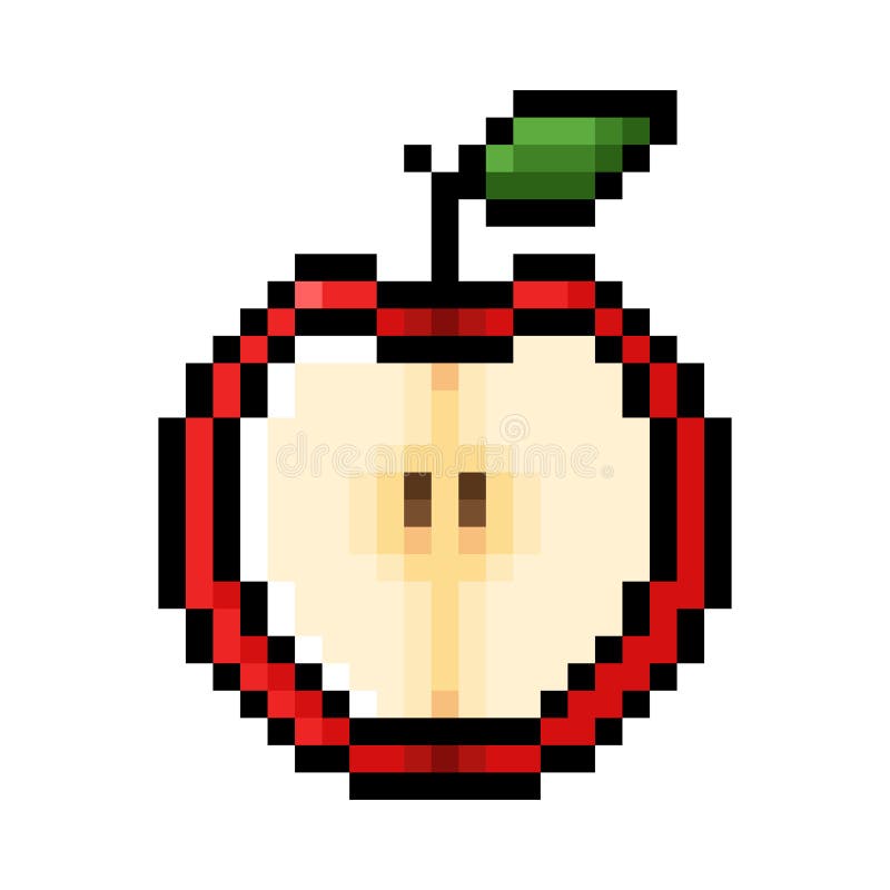 Apple pixel art stock illustration. Illustration of object - 106403017