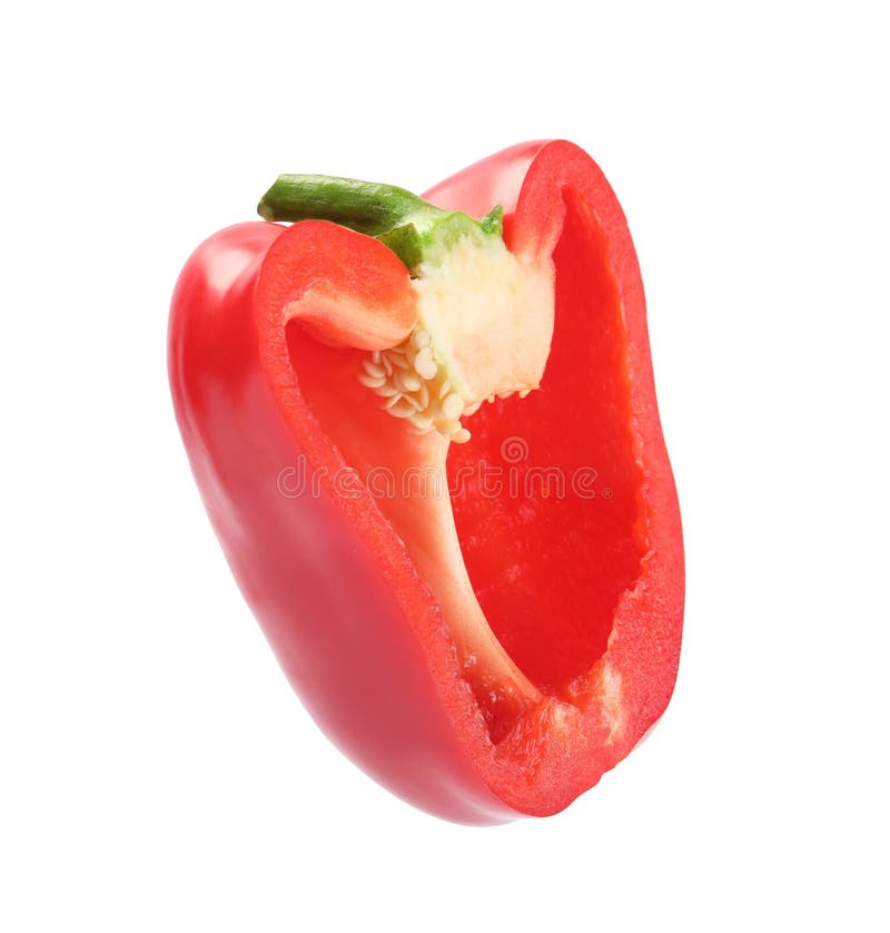 Half of Red Bell Pepper with Seeds, Watercolor Stock Photo - Image of ...