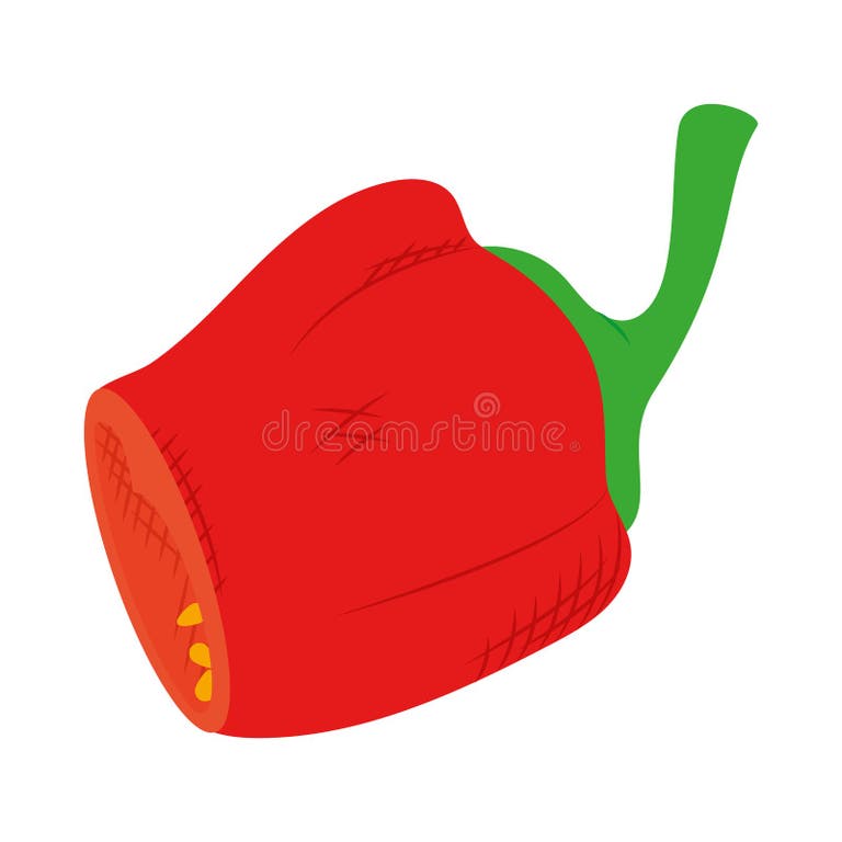 Half red chilli pepper stock vector. Illustration of isolated - 273133826