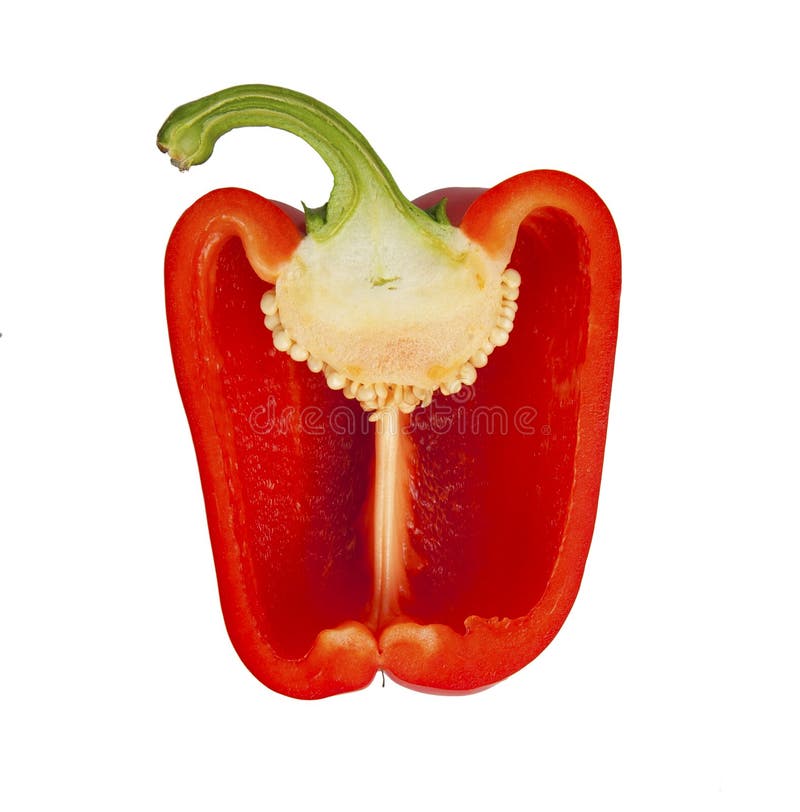 Half red pepper. stock photo. Image of seeds, products - 53108264