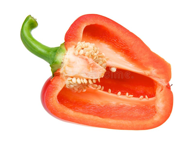Red pepper cut in half stock photo. Image of pepper, studio - 20067576