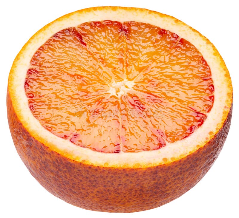 Half of Red Sicilian Orange Isolated on a White Background Stock Image ...