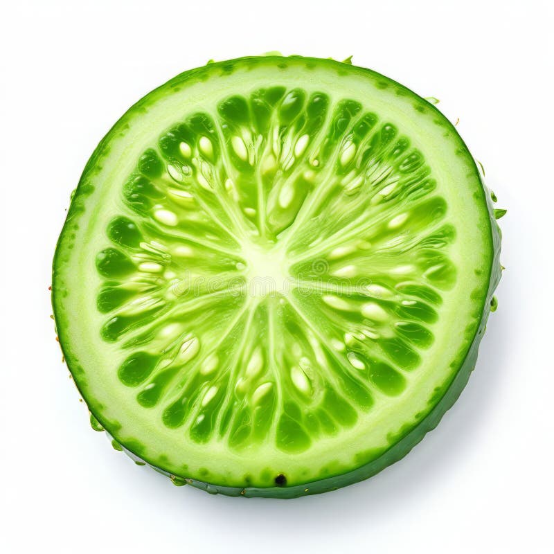 Half of a Refreshing Cucumber Slice with Crunchy Texture and Gr Stock ...