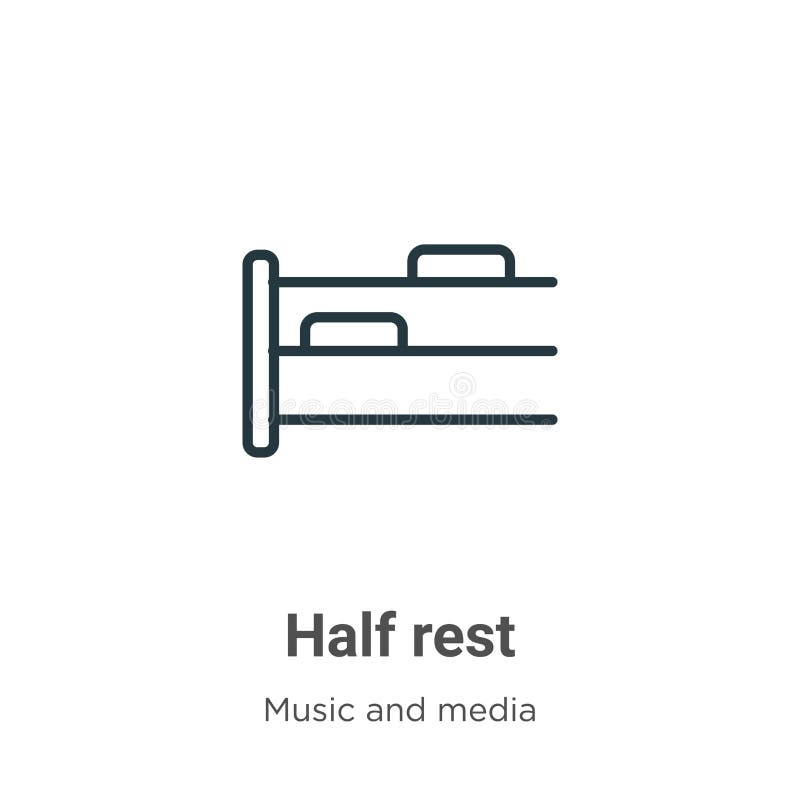 Half Rest Outline Vector Icon. Thin Line Black Half Rest Icon, Flat ...
