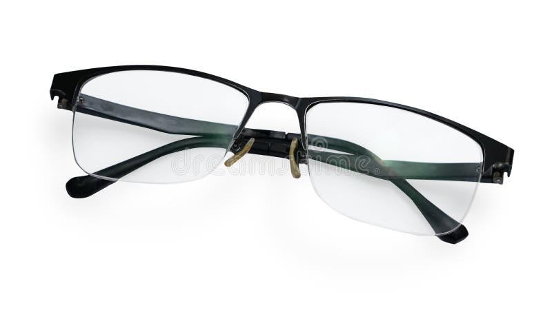 Half Rim Frame Spectacles with Black Color, Cut Out Isolated Stock ...