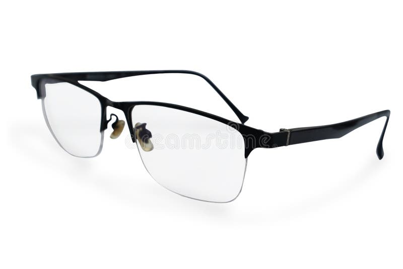 Half Rim Frame Spectacles with Black Color, Cut Out Isolated Stock ...