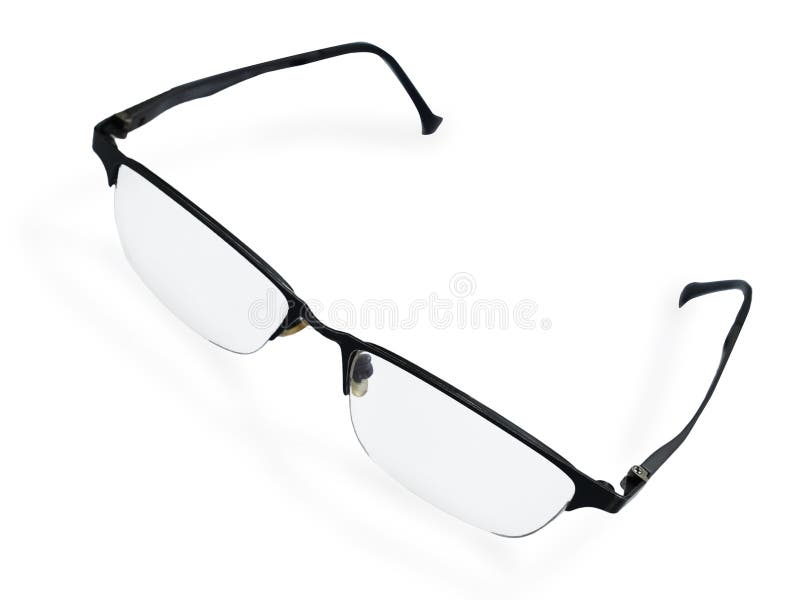 Half Rim Frame Spectacles with Black Color, Cut Out Isolated Stock ...
