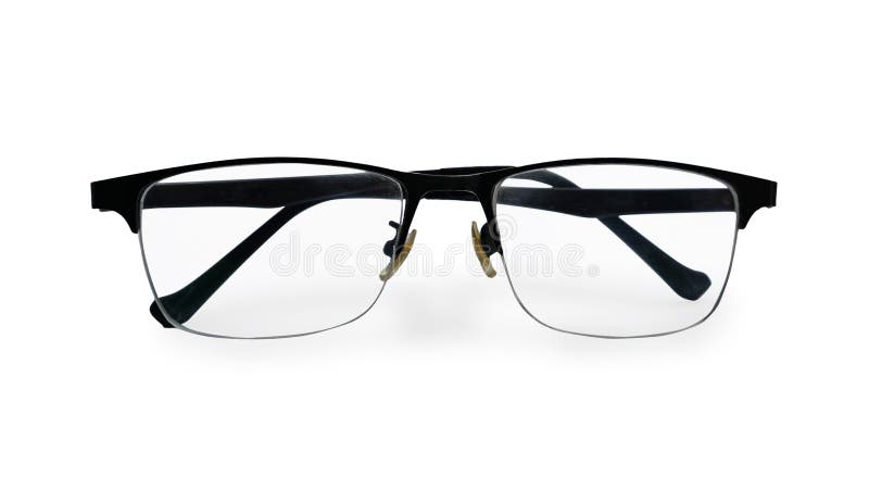 Half Rim Frame Spectacles with Black Color, Cut Out Isolated Stock ...