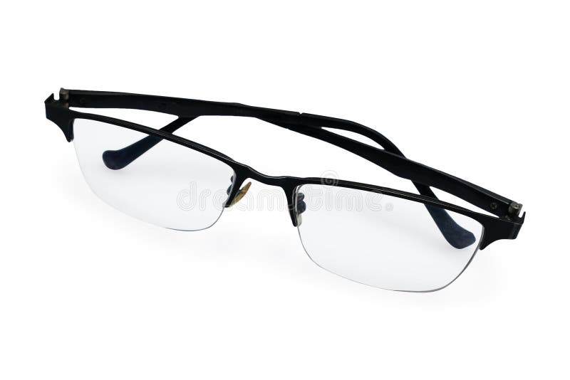 Half Rim Frame Spectacles with Black Color, Cut Out Isolated Stock ...