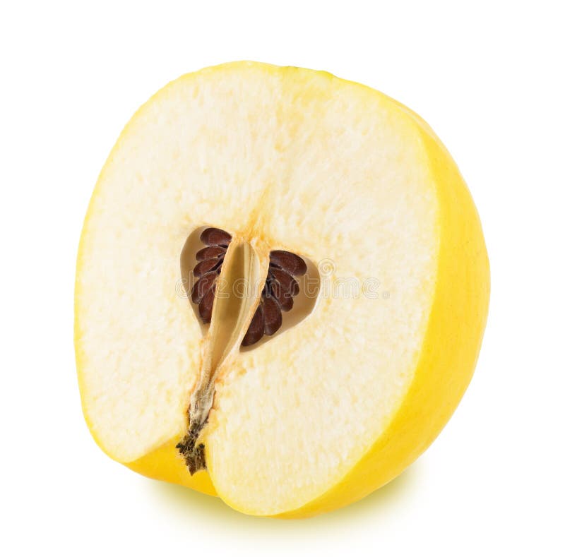 Half of Ripe Apple-quince Isolated Stock Photo - Image of closeup ...