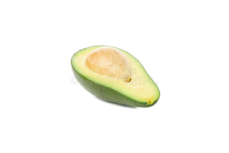 Half Ripe Avocado Isolated on White Background Stock Photo - Image of ...