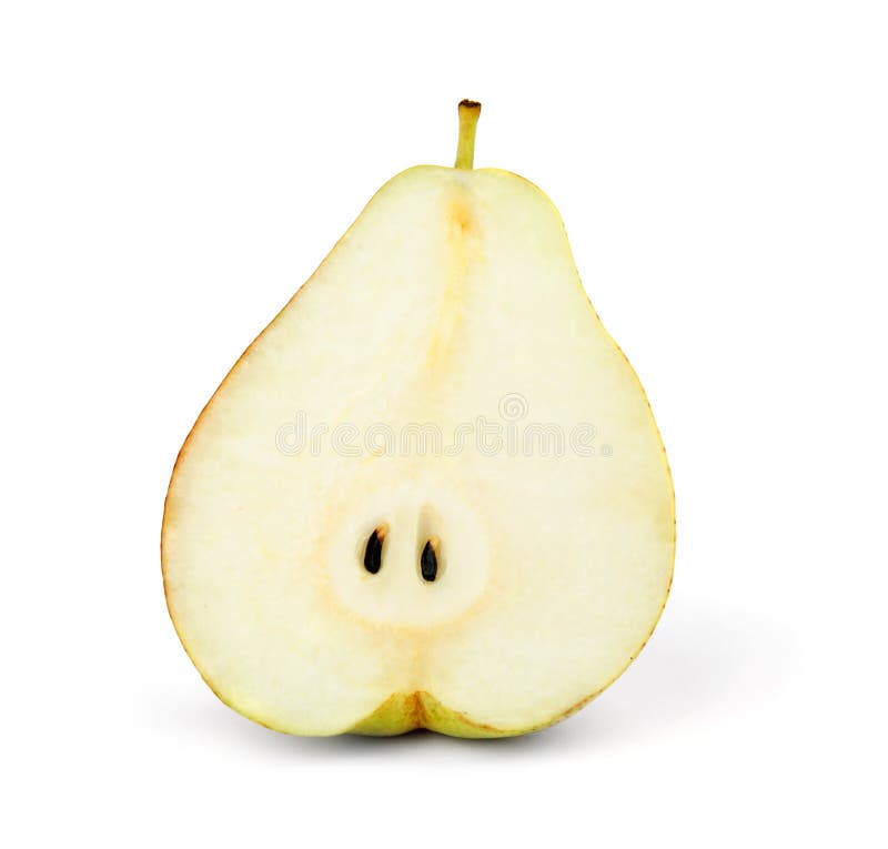 Half of Ripe Fresh Juicy Pear on White Stock Image - Image of food ...