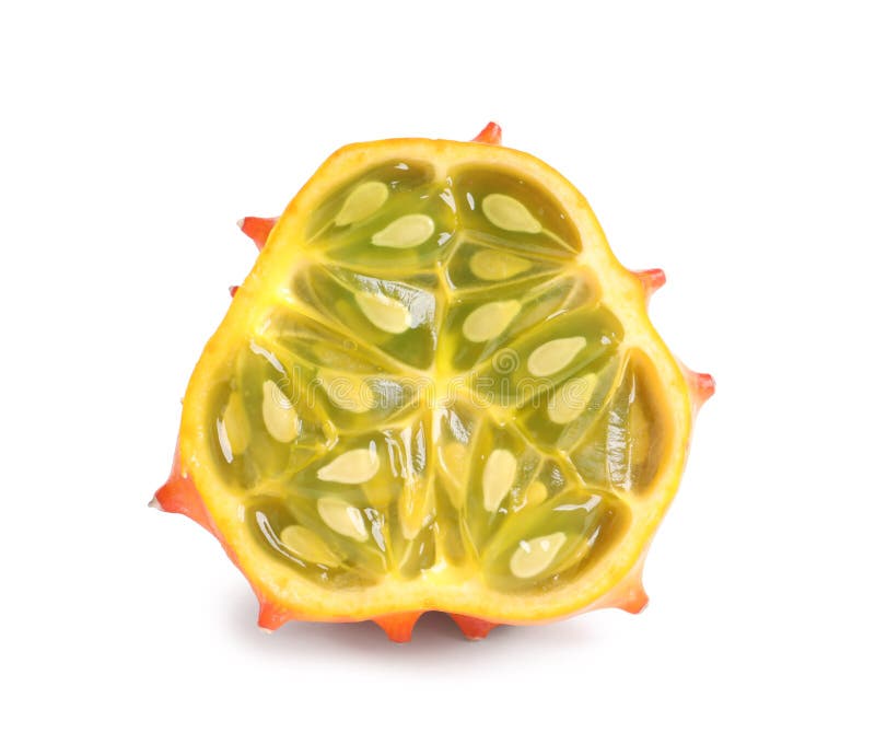 Half of Ripe Kiwano Isolated on White. Exotic Fruit Stock Image - Image ...