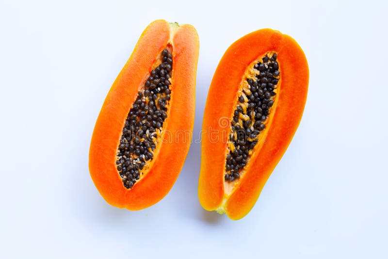 Half of Ripe Papaya Fruit with Seeds Stock Photo - Image of color ...