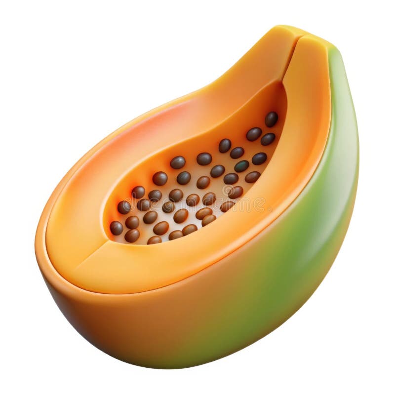 Half of Ripe Papaya with Seeds, Vibrant and Fresh Tropical Fruit Stock ...
