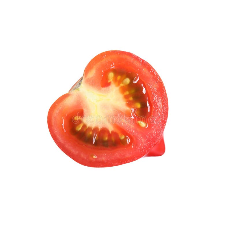 Half of Ripe Red Tomato on White Background Stock Photo - Image of ...