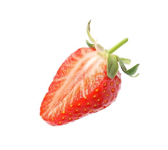 Half of Ripe Strawberry Isolated Stock Image - Image of fresh, isolated ...