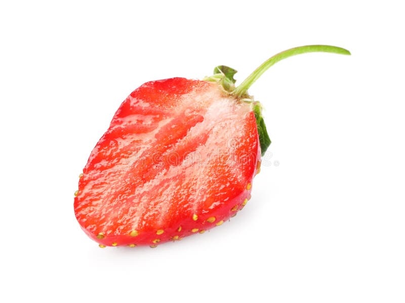 Half of Ripe Strawberry Isolated Stock Image - Image of organic ...