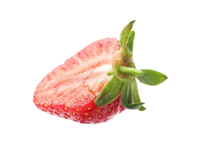 Half of Ripe Strawberry Isolated Stock Photo - Image of organic, juicy ...