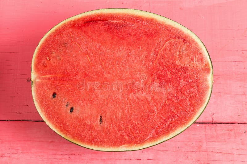 Half of Ripe Watermelon on Wood Pink Stock Image - Image of pulp, ripe ...