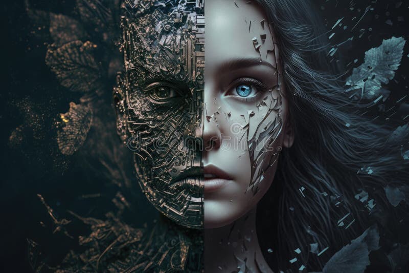 Head Half Robot Stock Illustrations – 183 Head Half Robot Stock ...