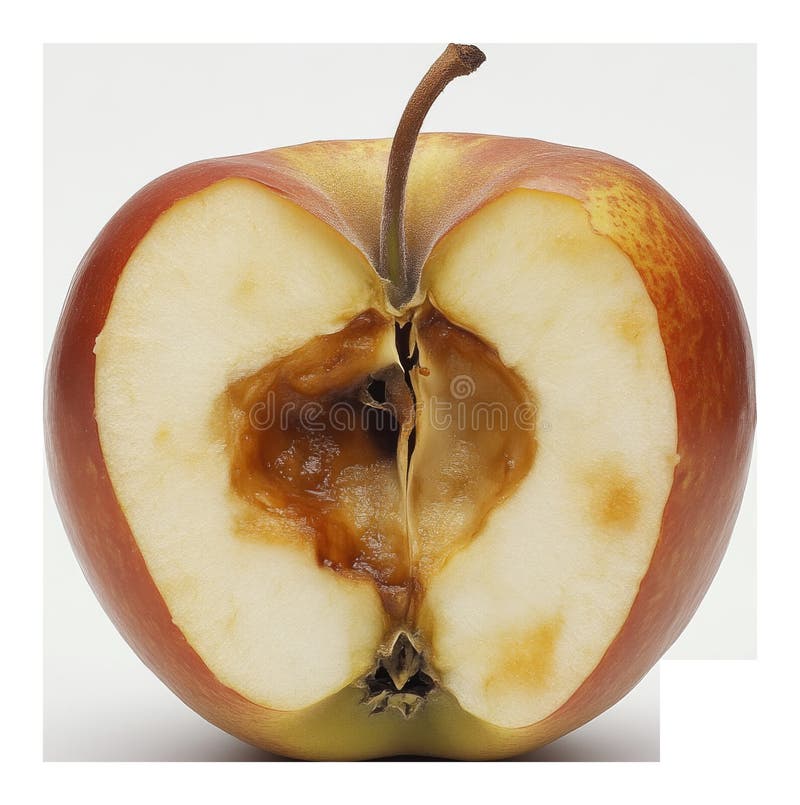 Half Rotten Apple Showing Decay and Oxidation Stock Image - Image of ...
