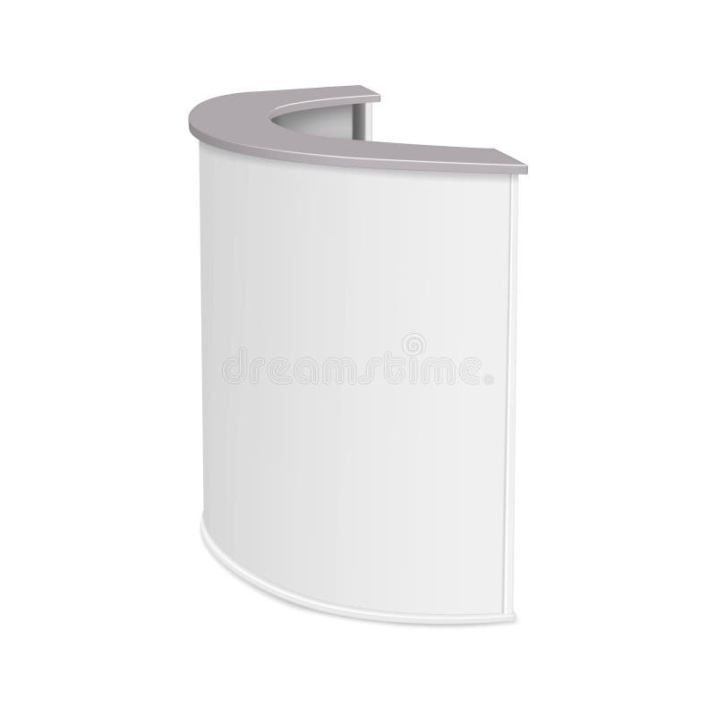 Half-round Table Counter Realistic Vector Mockup. White Blank Curved ...