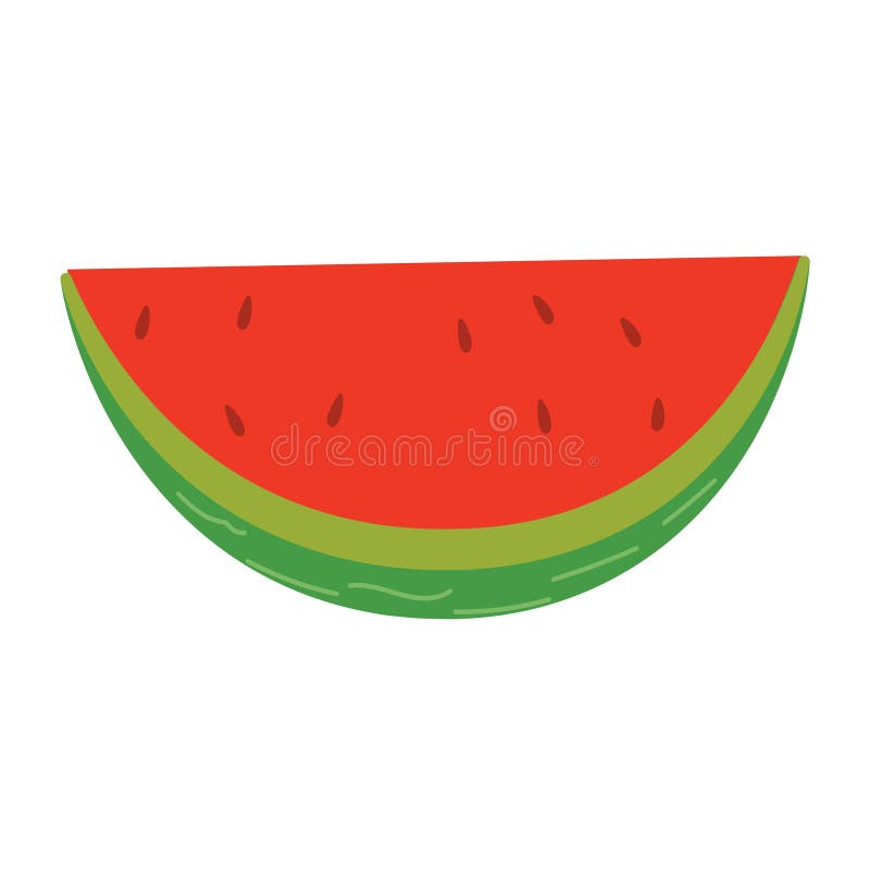Half Round Watermelon Slice. Vector Stock Image - Image of organic ...
