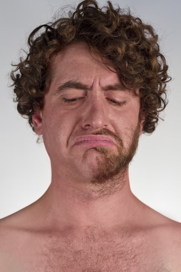 Half Shaved Beard stock photo. Image of upset, disgusted - 58523396