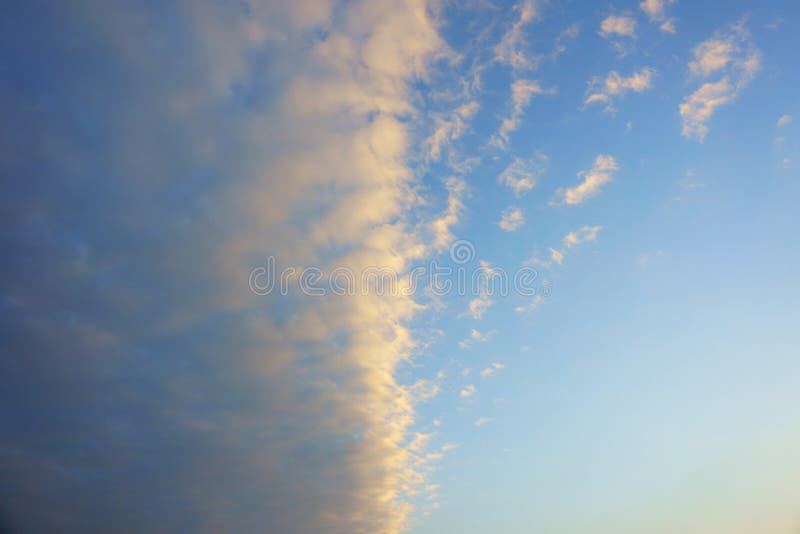 Half of the Sky is Completely Clear and Half is Covered in Clouds Stock Image - Image of sunny ...