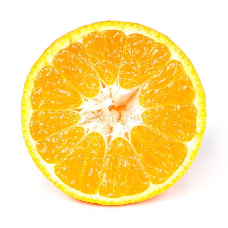 Slice of Tangerine on a White Background. Stock Image - Image of ...