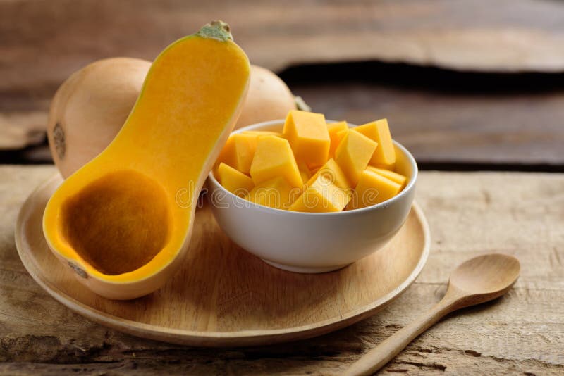 Sliced Butternut Squash for Cooking Stock Photo - Image of orange ...