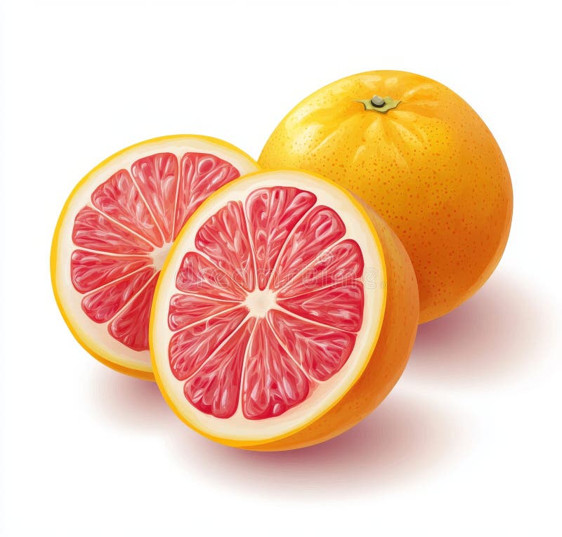 Half-sliced Grapefruit Displaying Bright Red Flesh and Textured Rind ...