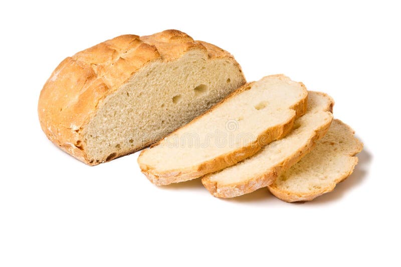 Half Sliced White Wheat Round Bread Stock Image - Image of studio ...