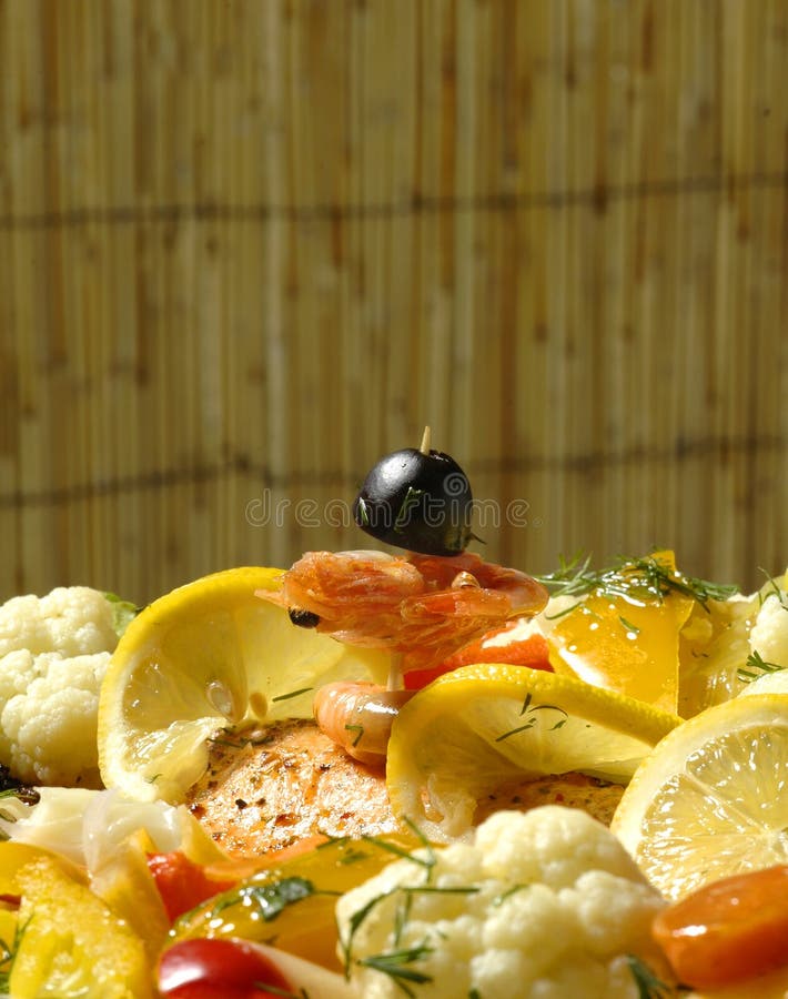 Half-Smoked Salmon Dish for Two Stock Photo - Image of salmon, menu: 92992