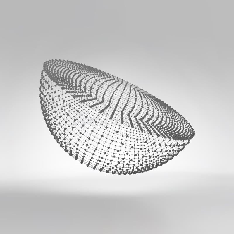 Half-sphere. Molecular Lattice. Connection Structure Stock Vector ...