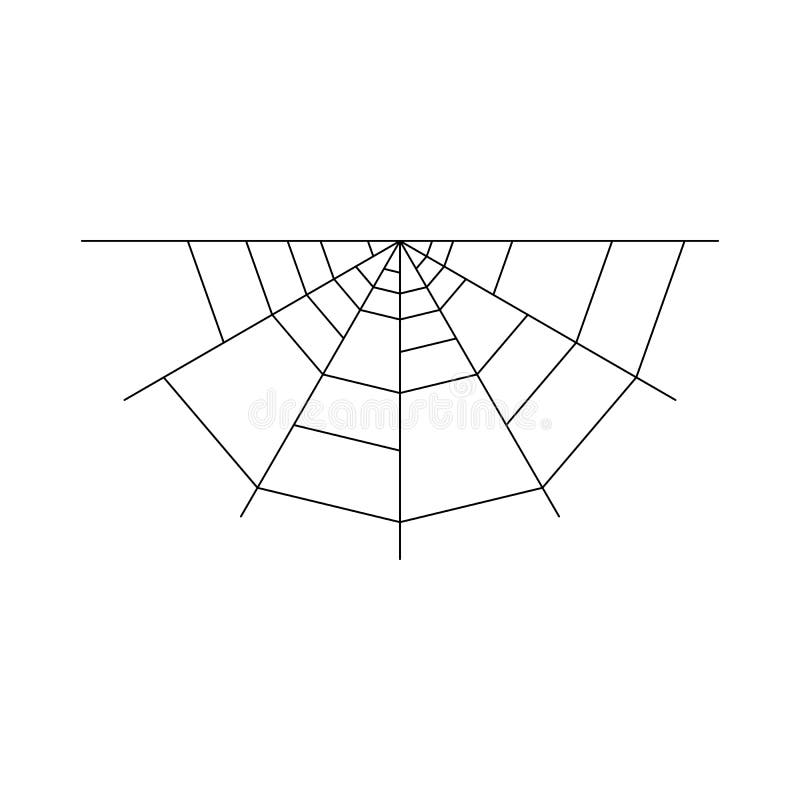 Half Spider Web Isolated on White Background. Halloween Spiderweb ...