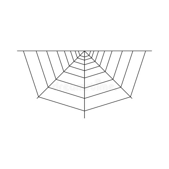 Half Spider Web Isolated on White Background. Halloween Spiderweb ...