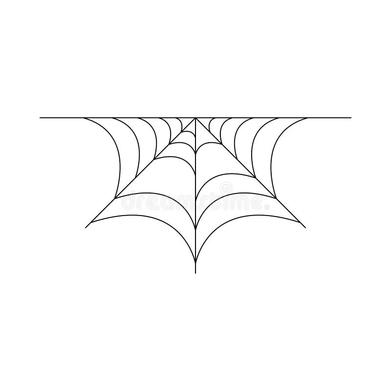Half Spider Web Isolated On White Background. Halloween Spiderweb ...