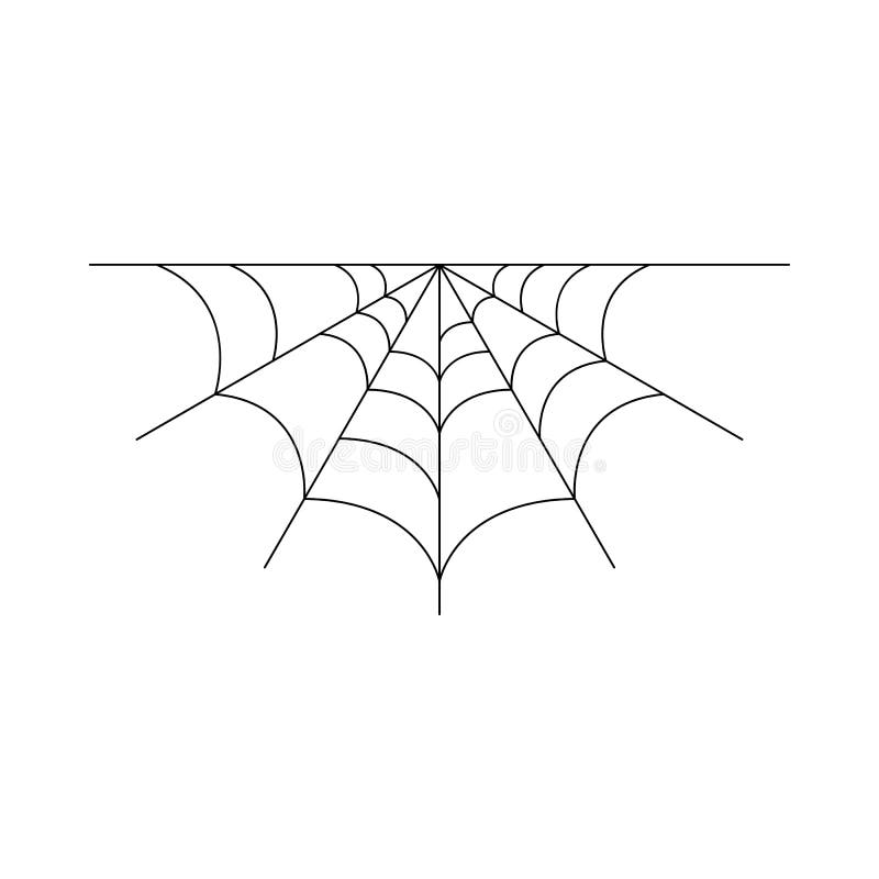 Set of Half Spider Web Isolated on White Background. Halloween ...