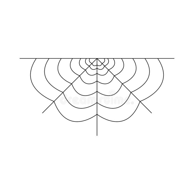Half Spider Web Isolated on White Background. Halloween Spiderweb ...
