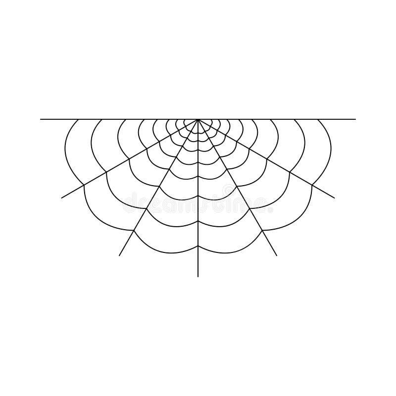 Half Spider Web Isolated on White Background. Halloween Spiderweb ...