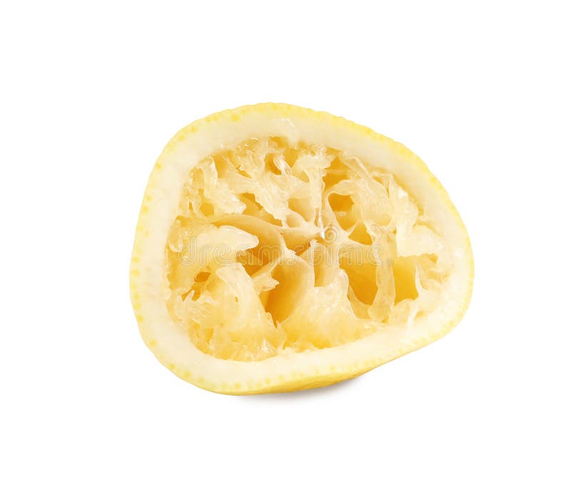 Half of Squeezed Lemon Isolated on White Stock Photo - Image of healthy ...