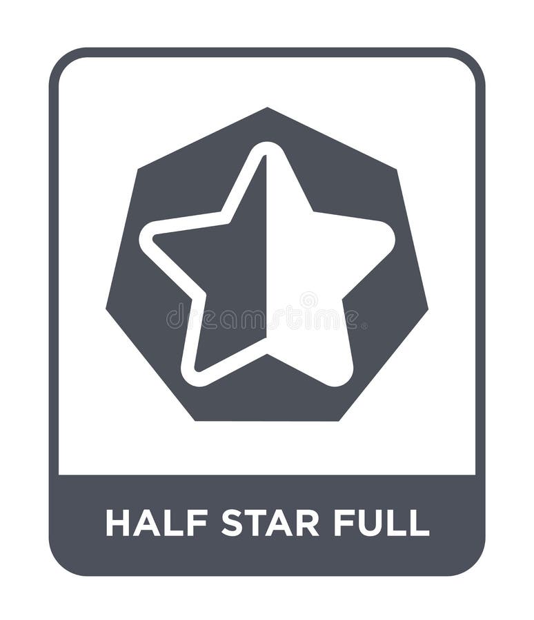 Half Star Full Icon in Trendy Design Style. Half Star Full Icon ...