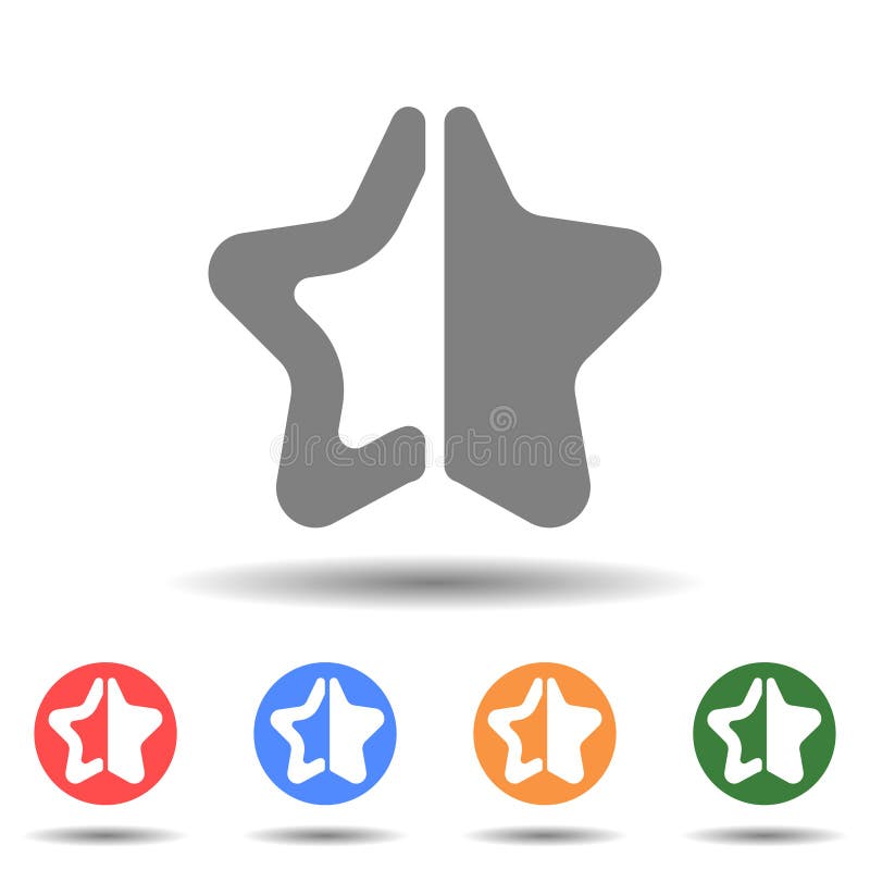 Half Star Full Icon in Filled, Thin Line, Outline and Stroke Style ...