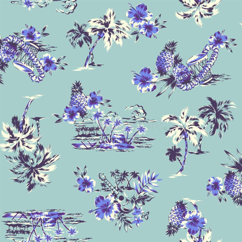 Cute and Simple Aloha Shirt Seamless Pattern, Stock Vector ...