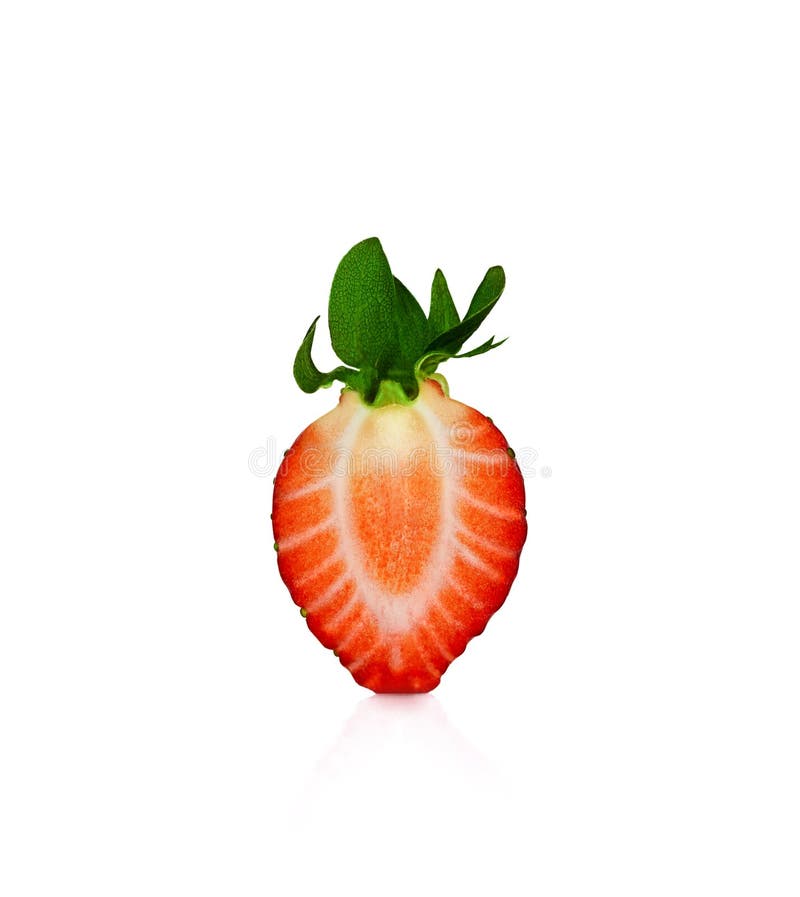 Half Strawberry Fruit Isolated on a White Background. Close Up Stock ...