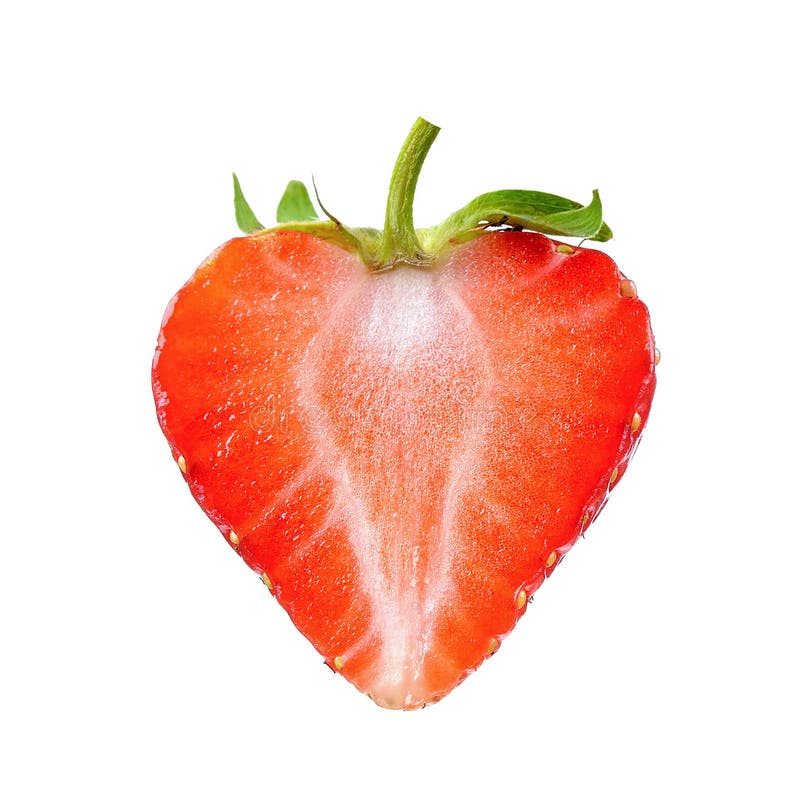 Half of Strawberry Isolated on White Background Stock Photo - Image of ...