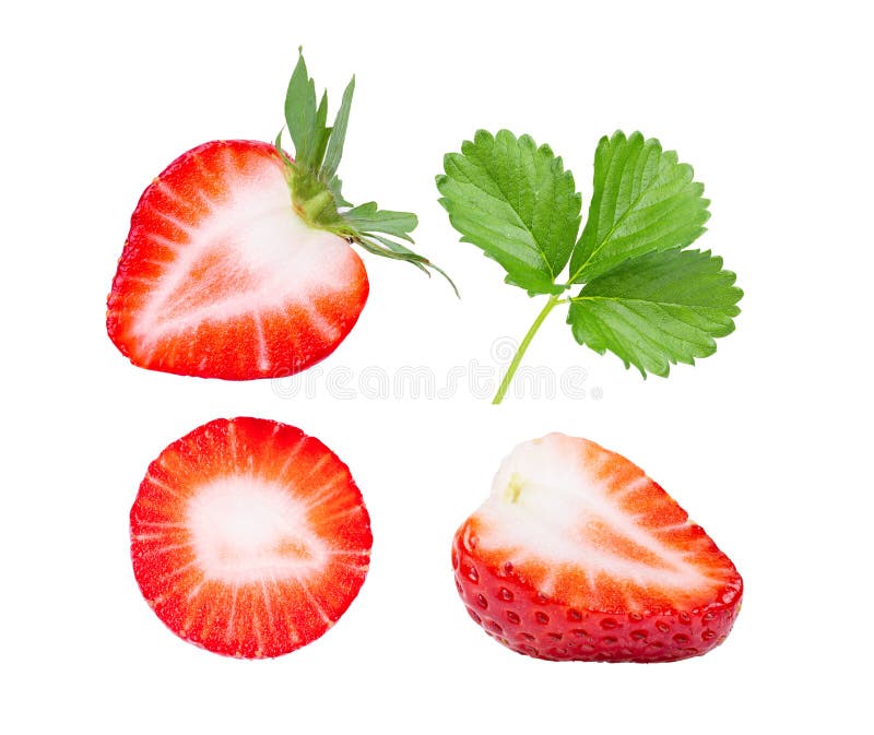 Half of Strawberry Isolated on White Background Stock Image - Image of ...